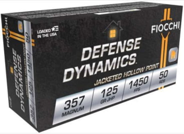 Fiocchi Defense Dynamics .357 Magnum 125 Grain SJHP Brass Cased ...