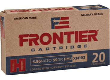 Hornady Frontier 5.56x45mm NATO 55 grain Ball (M193) Full Metal Jacket ...