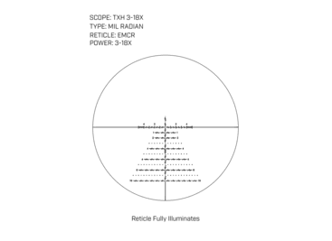 U.S. Optics 3-18x50mm TXH Rifle Scope, First Focal Plane, 34mm Tube TXH ...